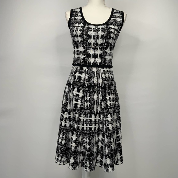 Carmen Marc Valvo | Dresses | Carmen Marc Valvo Black White Stretch ...